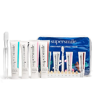 Supersmile Professional 4-Piece Flavor Sampler Kit w/ Whitening Toothpaste, Accelerator & Toothbrush