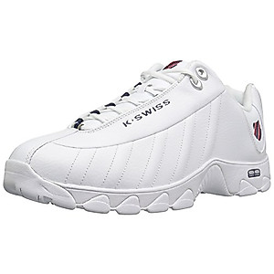 K-Swiss Men's ST329 CMF Sneaker, White/Navy/Red, 8 M