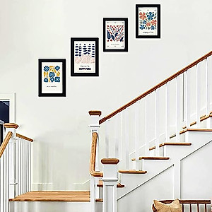 4x6 Picture Frame Set of 14, Wood Photo Frame for 4x6 Pictures, Tabletop or Wall Mount Display Picture Frames for Prints, Photos, Paintings, Landscape and Kids Artwork (Black)