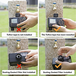 Diivoo Sprinkler Timer 2 Zone, Programmable Water Hose Timer 2 Outlet for Garden, Automatic Irrigation Timer IP54 with Rain Delay/Manual/Auto Mode, Outdoor Hose Timer Controller for Lawn, Yard, Pool