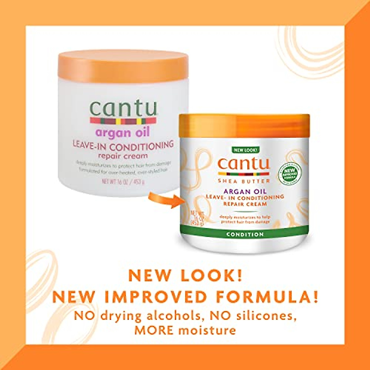 Cantu Argan Oil Leave-In Conditioning Repair, Cream 16 Ounce