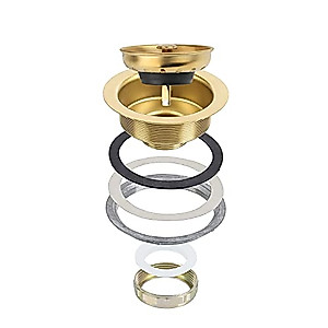 Solimeta Gold Kitchen Sink Drain, Stainless Steel Sink Strainers for Kitchen, Kitchen Strainer with Removable Basket