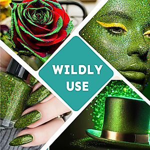 Resiners Holographic Ultra Fine Glitter Powder - 3.53oz/100g, 1/128" Metallic Epoxy Resin Glitter Sequins Flakes for Tumblers,Slime, Nails, Paint, Art Crafts - Laser Light Green