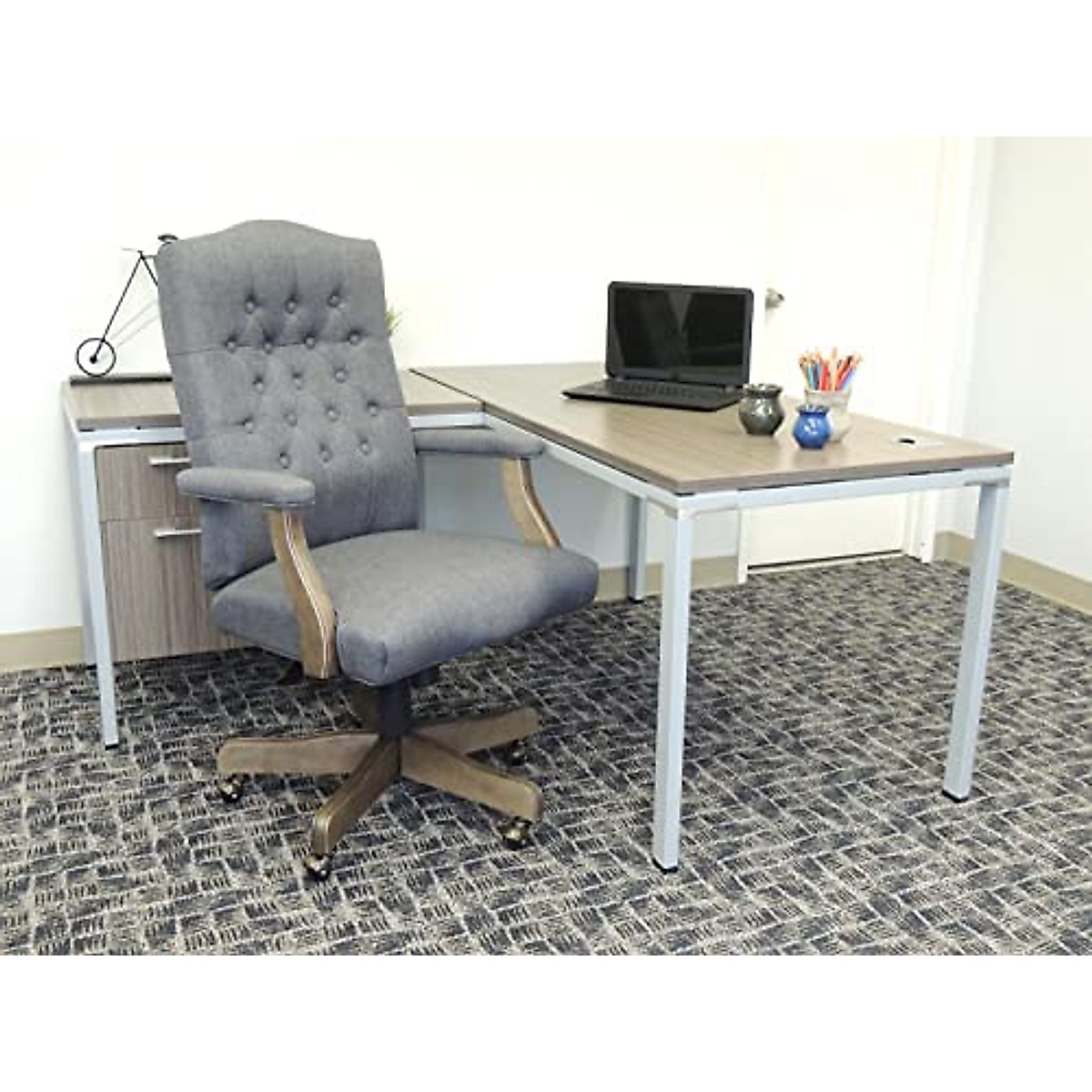 Boss Office Products Executive Commercial Swivel Chair, Slate Grey