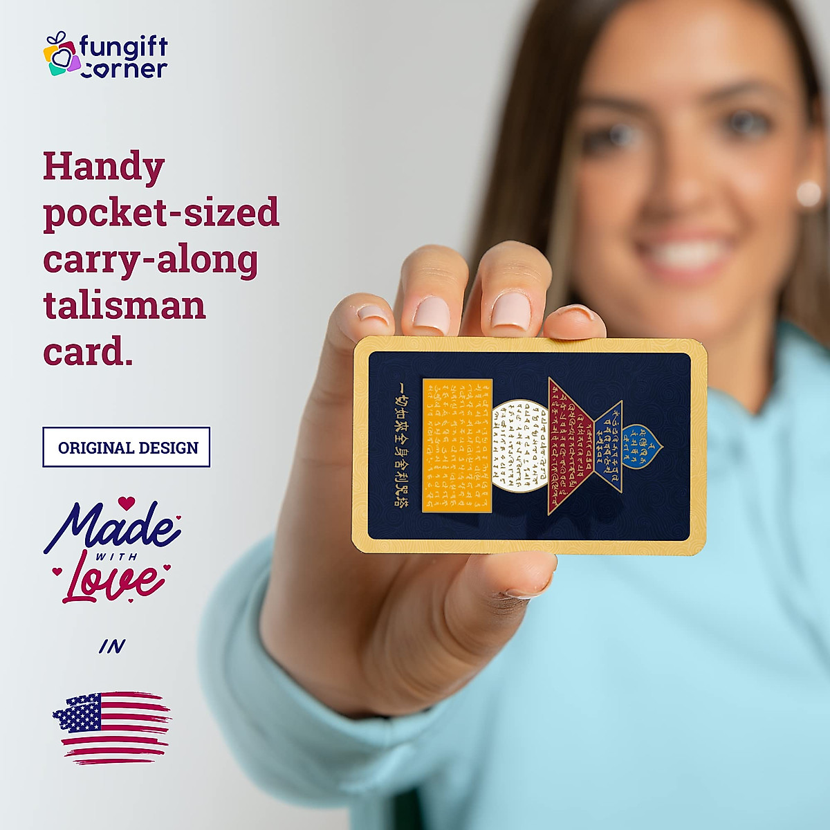 Five Element Pagoda Amulet Feng Shui Card, Symbol of Protection Against Five Yellow Misfortune Star, Feng Shui Gift, Pocket-Sized Card, Made in USA (2 Pack)