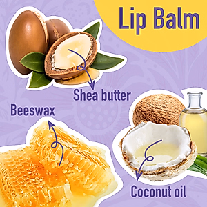 AZEN 8 Pack Lip Balm Stocking, Natural Lip Balm Bulk, Moisturizing Lip Balm for Dry Lips