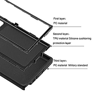 Case for Samsung Galaxy S23 Ultra (2023),3 Layer Heavy Duty Shockproof Anti-Fall Drop Protection Anti-Scratched Rugged Phone Cover for Galaxy S23 Ultra 5G 6.8'' (Black)