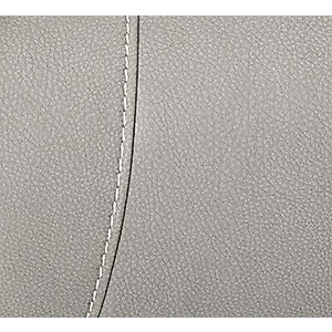 Great Deal Furniture Teresa Classic Tufted Leather Swivel Recliner, Light Grey