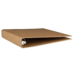 JAM PAPER Kraft 1 inch Binder - Natural Recycled Kraft 3 Ring Binder - Sold Individually