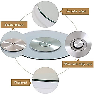 Round Glass Table Top | Tempered Glass Lazy Susan Turntable | 23"~47″ Diameter Premium Round Circular Tempered Glass Turntable | Rotating Serving Plate (Size : 60cm/23in)