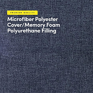 Sweet Home Collection Chair Cushion Memory Foam Pads Tufted Slip Non Skid Rubber Back U-Shaped 17" x 16" Seat Cover, Denim Blue 4 Count
