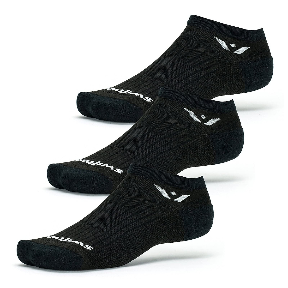 Swiftwick- ASPIRE ZERO (3 Pairs) Running Socks, Cycling Socks, Firm Support (Black, Medium)