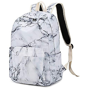 Backpack for Teen Girls Womens School Backpack Laptop Bookbags Travel Casual Rucksack Daypacks (Marble)