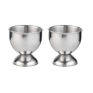 ccHuDE 2 Pcs Stainless Steel Egg Cups Holders Egg Tray for Soft Boiled Eggs Kitchen Tool