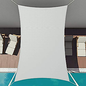 Patio Paradise 5' x 8' Waterproof Sun Shade Sail with Stainless Steel Hardware-Light Grey Rectangle UV Block Durable Awning Canopy Outdoor Garden Backyard