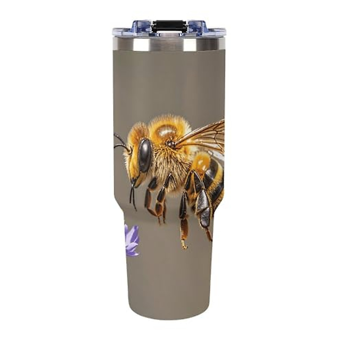 FZQVSGW Bee Flying 40 Oz Tumbler with Handle And Straw Stainless Steel Vacuum Insulated Tumblers Reusable Keep Drinks Cold Coffee Cup Holder Friendly Gifts for Women Men Car Gym Travel