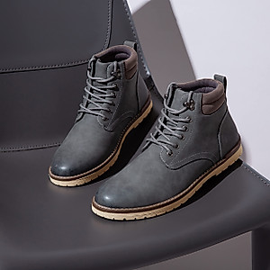 Vostey Men's Hiking Boots Waterproof Casual Chukka Boots for Men(BMY670B Grey 9)