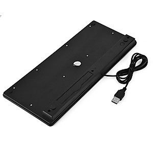 Wired Gaming Keyboard, Universal Mini USB Wired Silent Ultra-Thin 78 Keys Keyboard for Desktop Computer Laptop PC(Black)