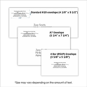 Personalized Return Address Stamp, Self Inking - Elegant Caligraphy Script, Black Ink