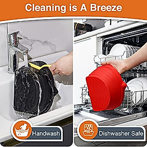 Silicone Slow Cooker Liners Slow Cooker Divider Liner Silicone Insert for Crockpot Resuable & Leakproof Cooking Liner for 6QT Oval Slow Cookers Kitchen Accessories BPA Free Dishwasher Safe