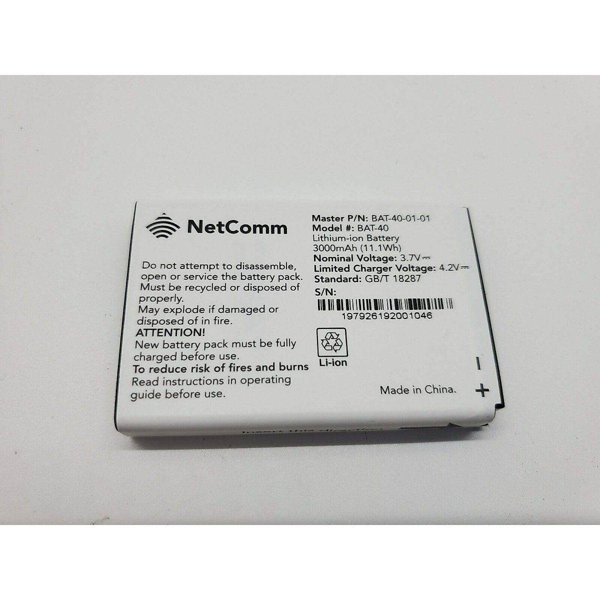 3000mAh OEM Replacement Battery, Compatible with NetComm Wi-Fi Access Home Based Router AT&T IFWA-40