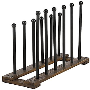 MyGift Modern Entryway Black Metal Boots and Shoe Rack with Rustic Burnt Solid Wood Base, Freestanding Tall Cowboy Boots Work Boot Organizer, Holds 6 Pairs