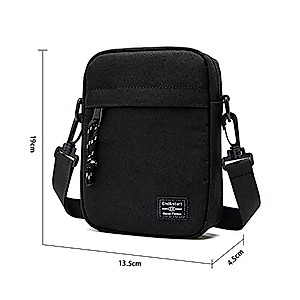 MILESTEM Cell Phone Shoulder Holster Mens, Crossbody Bag Men, Zipper Waterproof Vertical Smartphone Strap Purse Wallet Cross Body Casual Messenger Satchel Side Pocket Handbag Pack, Black