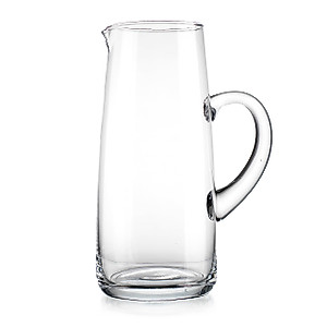 Glass Water Pitcher with Spout – 63 Oz Elegant Serving Carafe for Water, Juice, Sangria, Lemonade, and Cocktails – Clear Glass Beverage Pitcher.
