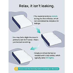 Evajoy Queen Air Mattress with Built-in Pump, Inflatable Air Mattress with Integrated Pillow, Fast Inflation/Deflation, Airbed with Thickened PVC Build, Waterproof Flocking, for Home, Camping, Guests