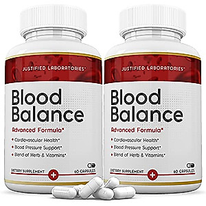 (2 Pack) Blood Balance Advanced Formula 620MG All Natural Fomrula Supplement Pills 120 Capsules