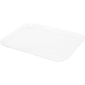 Carlisle FoodService Products 1814FG001 Fiberglass Glasteel Solid Rectangular Tray, 18" x 14", Bone White (Case of 12)