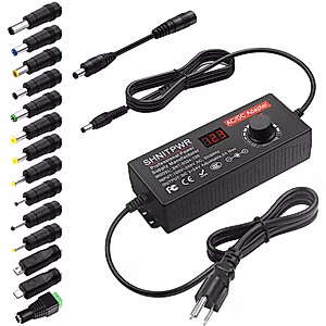SHNITPWR AC Adapter 120W Universal Power Adapter 4V 5V 6V 9V 12V 15V 18V 19V 20V 24V Adjustable Switching Power Supply 100V~240V AC to DC 4V ~ 24V 5A Converter with 14 Tips & Polarity Converter