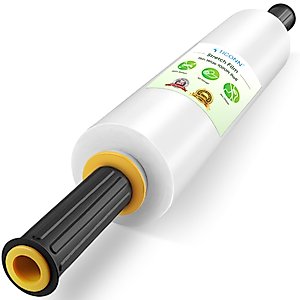 TICONN Stretch Wrap Stretch Film Roll, 1000ft 60 Gauge Industrial Strength 15 inch Wide Clear Plastic Wrap with Handles for Pallet Wrapping Shipping Moving
