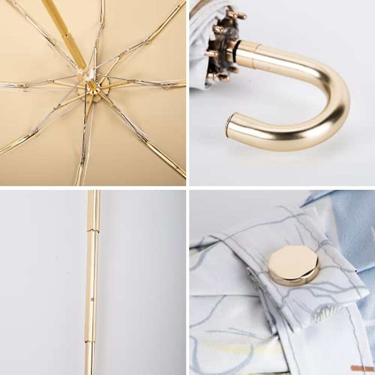 ESUFEIR Sun Umbrella UV Protection-Small Travel Umbrella Compact for Sun and Rain Windproof-Lightweight Portable Parasol UV Umbrella UV Blocker for Women Girls Kids (Orchid)