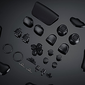 Replacement Thumbsticks Button Kit for PS5 Controller, L1 R1 L2 R2 Triggers, ABXY Buttons, D-pad, Faceplate Cover and Action Buttons with Repair Tools for DualSense Controller (Black)