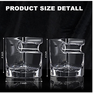 Whiskey gift set for men cigar glasses gift set of 2 Old Fashioned Square Glasses with intended cigar rest, Granite Chilling Rocks, Tongs, Velvet Pouch and cigar Cutter. gift set for men, dad, husband