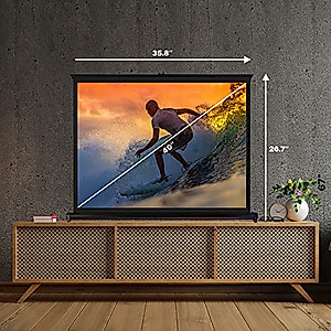 Pyle Portable Projector Screen - Mobile Projection Screen Stand, Lightweight Carry & Durable Easy Pull Out System for Schools Meeting Conference Indoor Outdoor Use, 40 Inch (PRJTP46), White