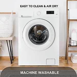 TEESHLY Bath Tub and Shower Mats, Non-Slip 40 x 16 Inch Extra Long Bath Mat, Machine Washable Bathtub Mat with Drain Holes, Suction Cups for Bathroom, Gray