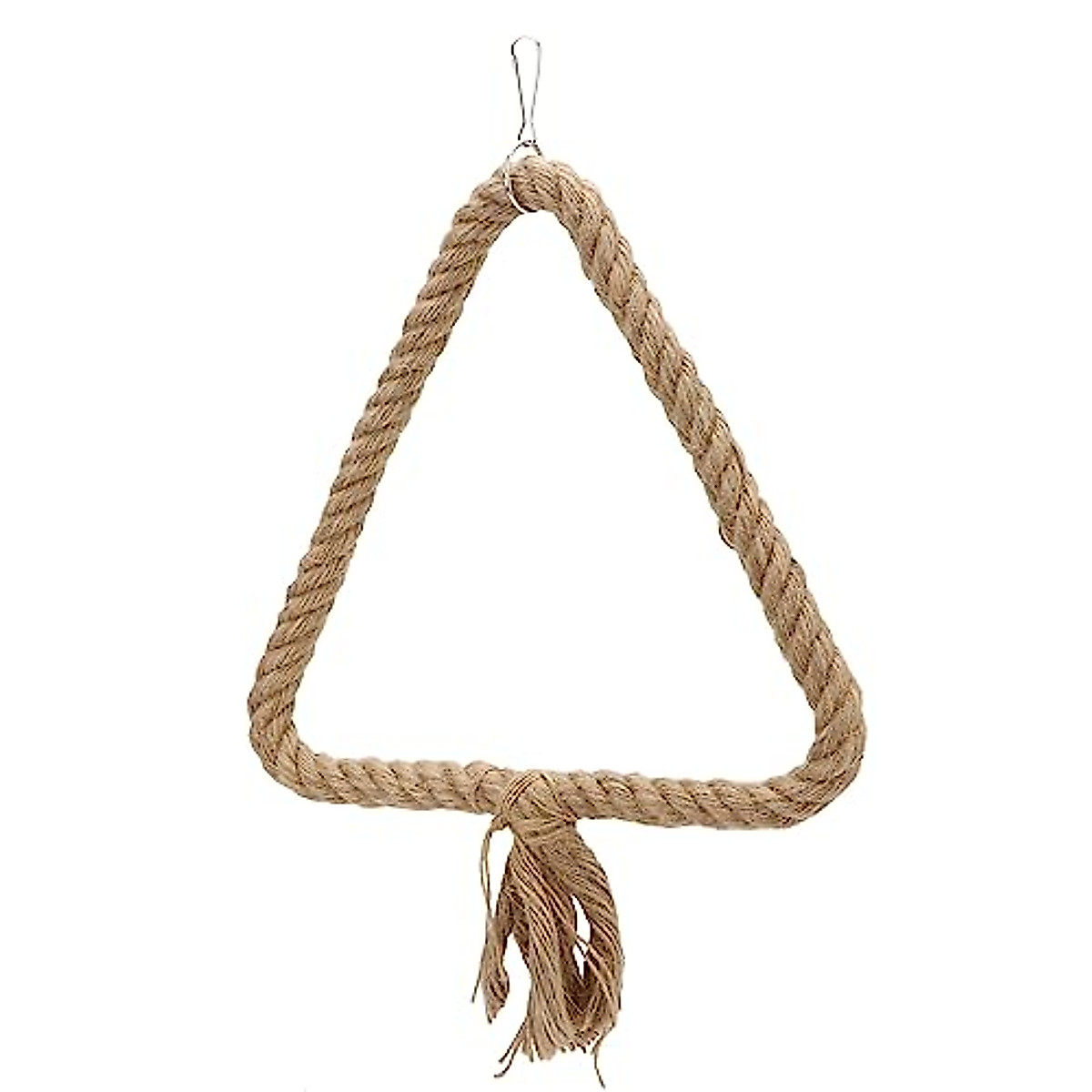 Bird Rope Swing Toy Parrot Climbing Perch Stand for Cockatiel Conure Cockatoo Parakeet Cage Hanging Decor (C: Triangle)