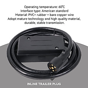 Emptty Inline Trailer Plug, Heavy Duty 7 Way Plug Inline Trailer Cord with 7 Gang Junction Box - 8 Feet Ideal for RVs, Trailers, Campers, Caravans, Trucks, Food Trucks and Other Towing Vehicles