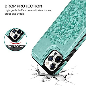 BENTOBEN iPhone 12 Pro Max Case, iPhone 12 Pro Max Wallet Case, PU Leather Heavy Duty Rugged Card Holder Shockproof Flip Folio Phone Case Cover for iPhone 12 Pro Max 6.7", Green