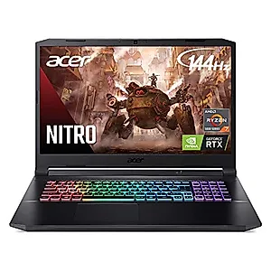 Acer Nitro 5 AN517-41-R0RZ Gaming Laptop, AMD Ryzen 7 5800H (8-Core) | NVIDIA GeForce RTX 3060 Laptop GPU | 17.3" FHD 144Hz IPS Display | 16GB DDR4 | 1TB NVMe SSD | WiFi 6 | RGB Backlit Keyboard