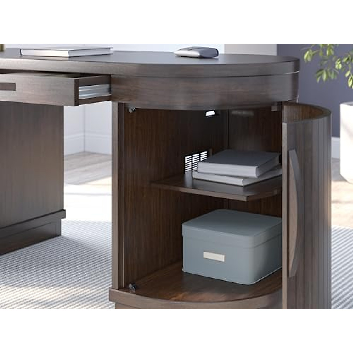Signature Design by Ashley Korestone Home Office Desk, 63" W x 26" D x 30" H, Dark Brown