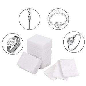 PH PandaHall Unscented Aroma Pads, 50 Pack 1.1x0.8 Aroma Oil Refill Pads Microfibre Perfume Diffuser Pad for Home Electronic Equipment Locket Scent Ball Plug-in Diffuser