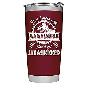 DOUBLECHILD Mothers Day Gifts for Mom from Daughter, Son, Kids - Great Mothers Day Tumbler - Ideas Presents for Mom on Birthday, Xmas - Mama Cup - Insulate Stainless Steel Tumbler 20oz, Red