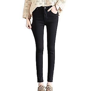 Maiyifu-GJ Women's High Waist Skinny Ankle Jeans Casual Slimming Pencil Denim Pants Juniors Slim Fit Washed Stretch Jean (Black,31)