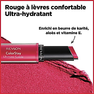 REVLON ColorStay Ultimate Suede Lipstick, Longwear Soft, Ultra-Hydrating High-Impact Lip Color, Formulated with Vitamin E, Wardrobe (047), 0.09 oz