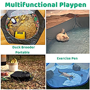 Amakunft Guinea Pig Playpen with Cover, Hamster Playpen with Top, Rabbit Pop Up Playpen with Roof, Small Animal Play Pen Indoor, for Ferret/Chinchilla/Bearded Dragon/Rat/Kitten (Black)