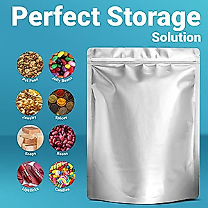 120 pcs Mylar Bags for Food Storage- Food Storage Bag with Oxygen Absorbers(300cc) - 1 Gallon( 20 pcs), 2 Quart(25 pcs), 1 Quart(35 pcs), 1/2 Pint( 40 pcs) with 125 labels - Heat Resalable Mylar Bags - Leak-proof Smell Proof Bags