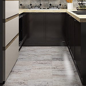 Livelynine 16-Pack Rustic Peel and Stick Floor Tile for Bathroom Flooring Waterproof Vinyl Flooring Stick on Floor Tiles for Kitchen Bedroom Peel and Stick Laminate Flooring Linoleum Tiles 12X12In